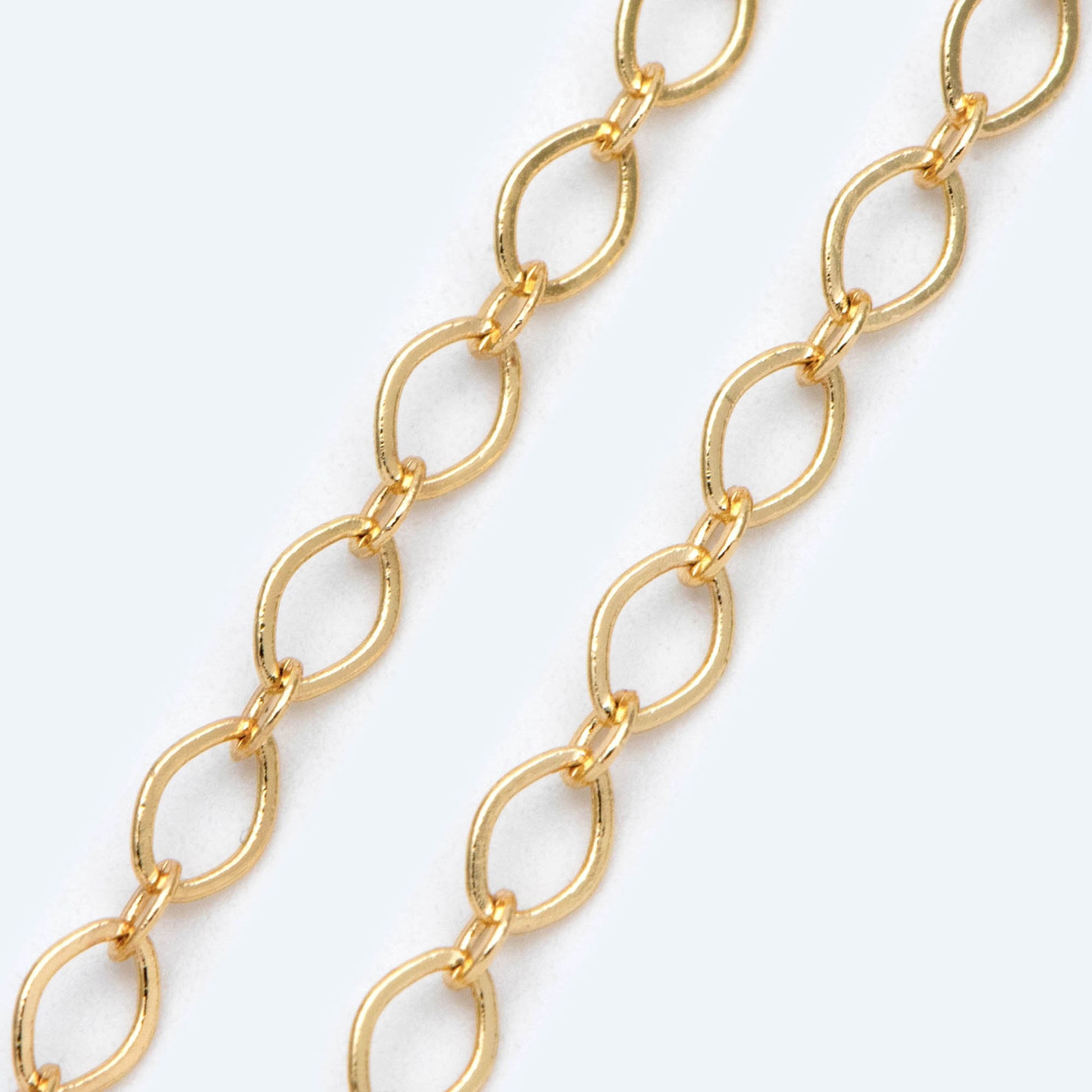 Gold Plated Brass Oval Chains, 3.6x5.2mm, 18K Gold Plated Brass Chains ...
