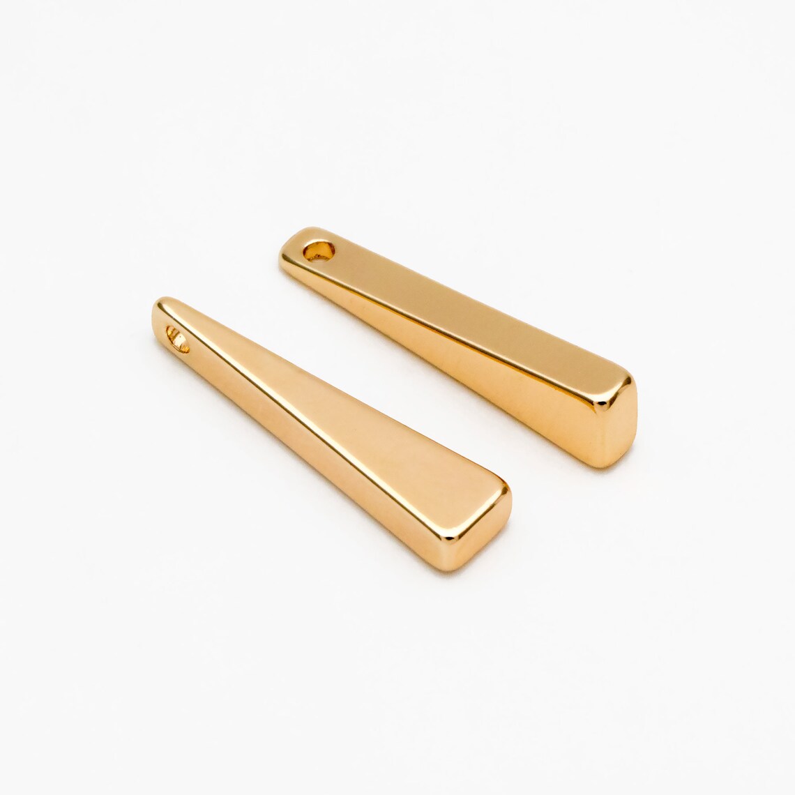 10pcs Gold Long Triangle Bar Charms 22mm, Gold Plated Brass Stick ...