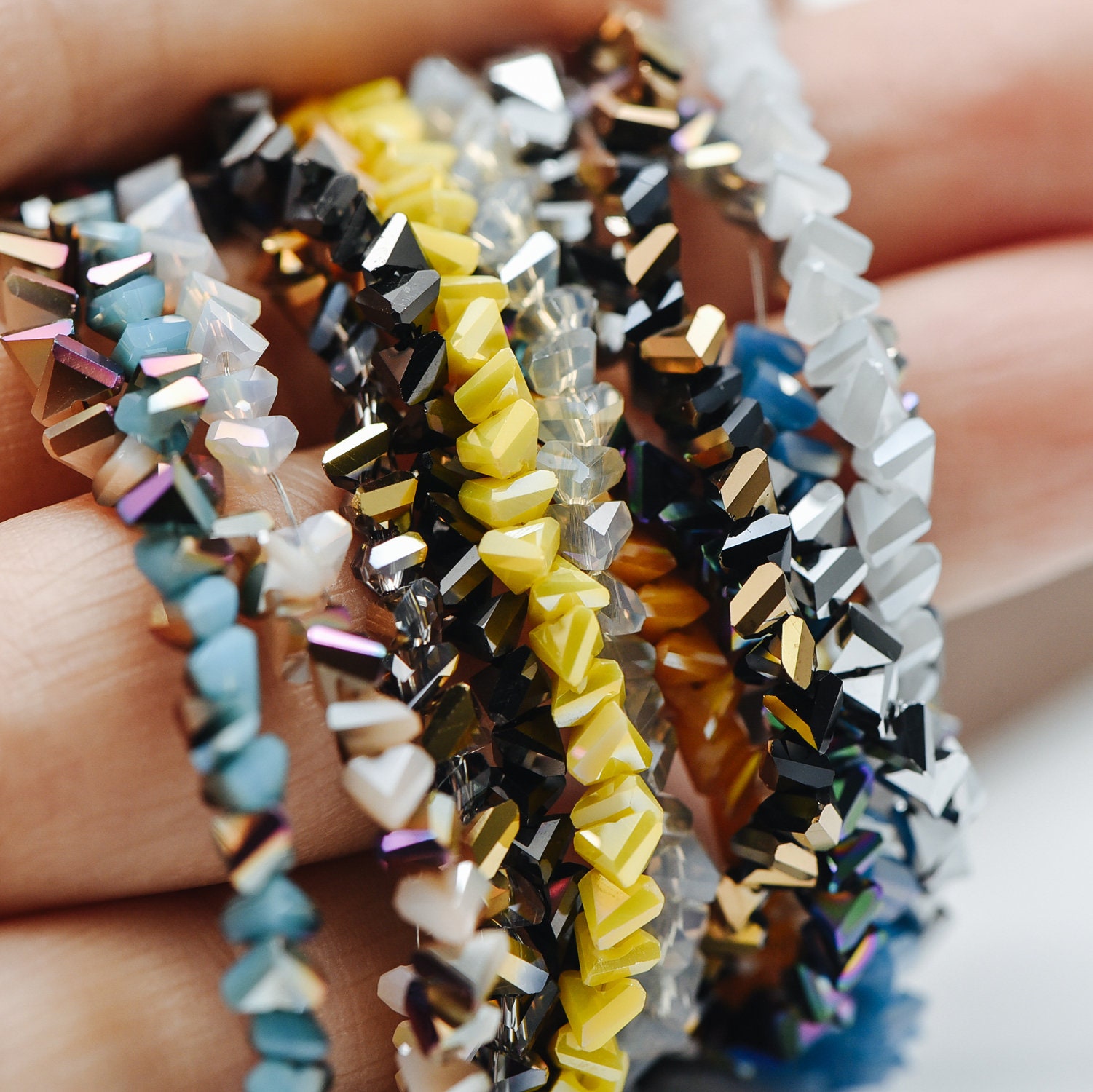 Crystal Triangle Spacer Beads 4.5mm Faceted Glass Triangle - Etsy