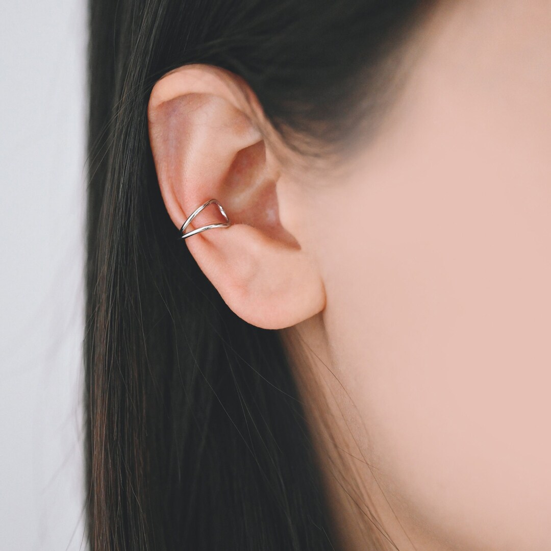 10pcs Gold/ Silver Tone Ear Cuff, Cartilage, Dainty Earcuff Earring (GB ...