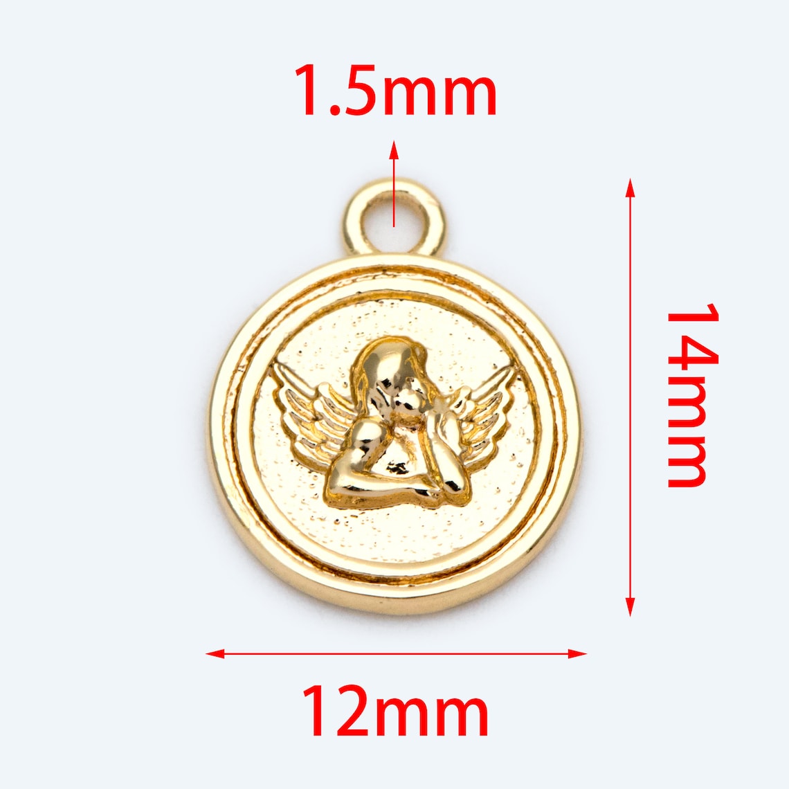 10pcs Baby Angel Coin Pendant 12mm 18K Gold Plated Brass - Etsy