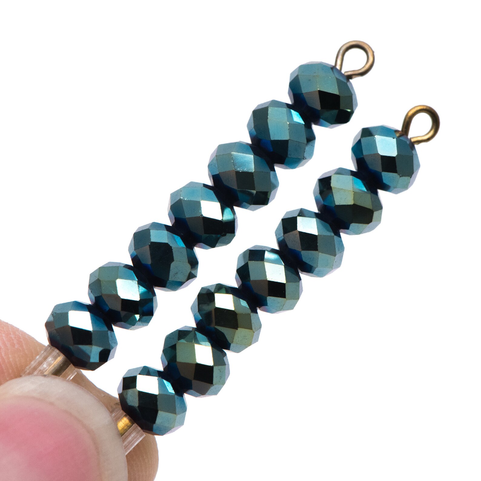 Crystal Rondelle Faceted Glass Beads 4x6mm Metallic Green - Etsy