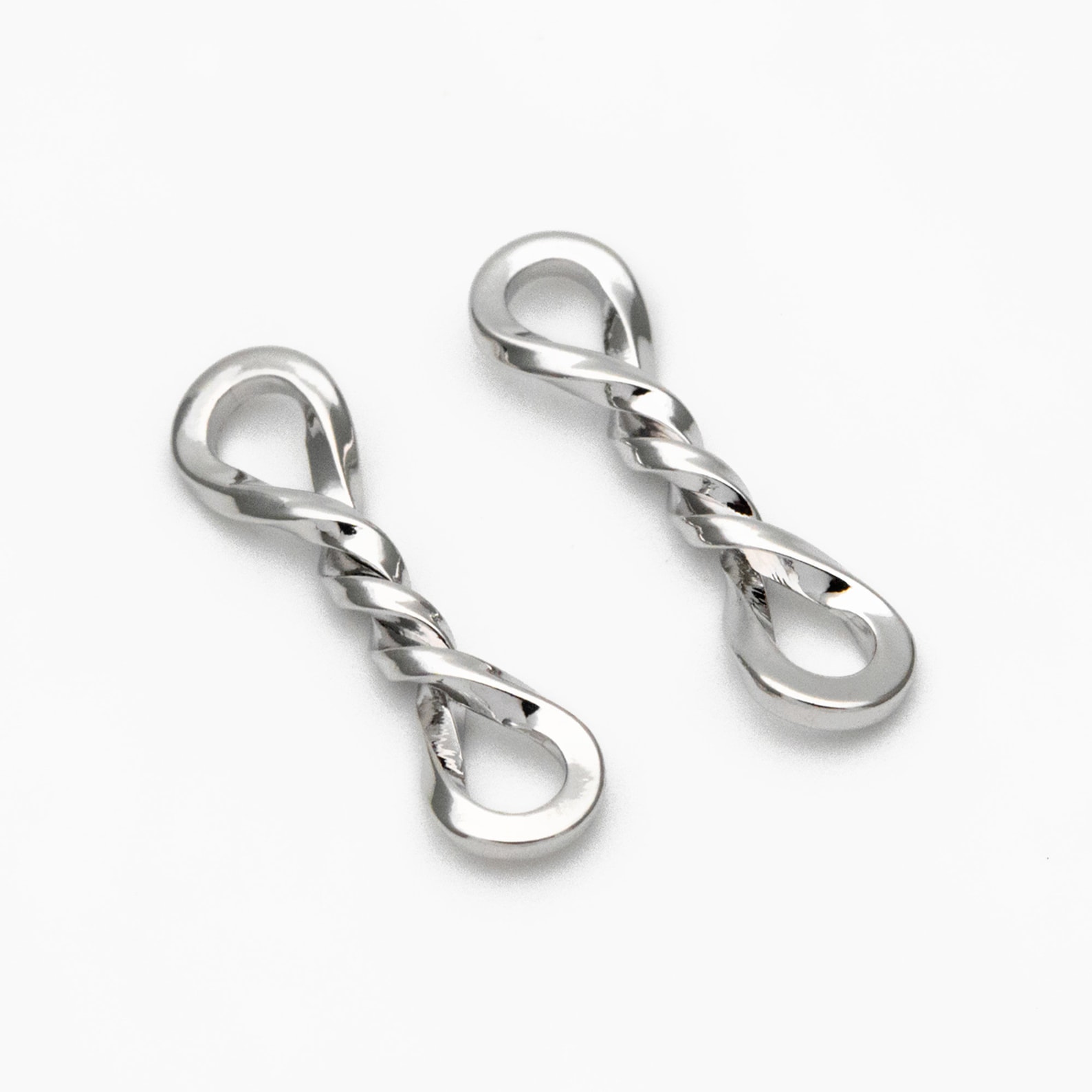 10pcs Gold/ Silver Knot Connectors 17x5mm, 18K Gold/ Rhodium Plated ...