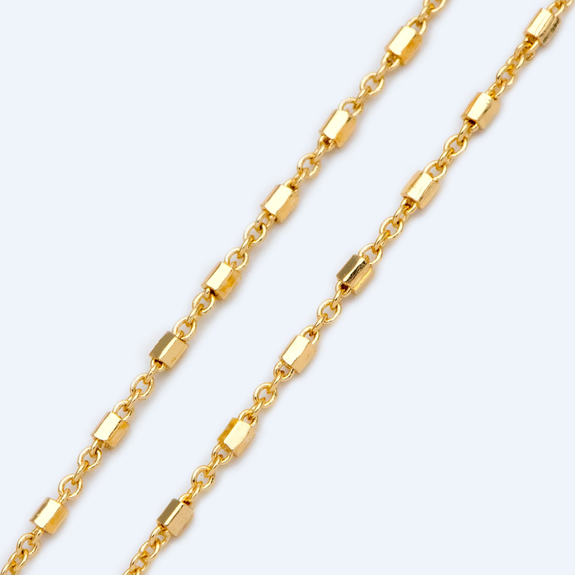 Gold Plated Brass Hexagonal Tube Chains 1.6mm, DIY Chain Wholesale ...