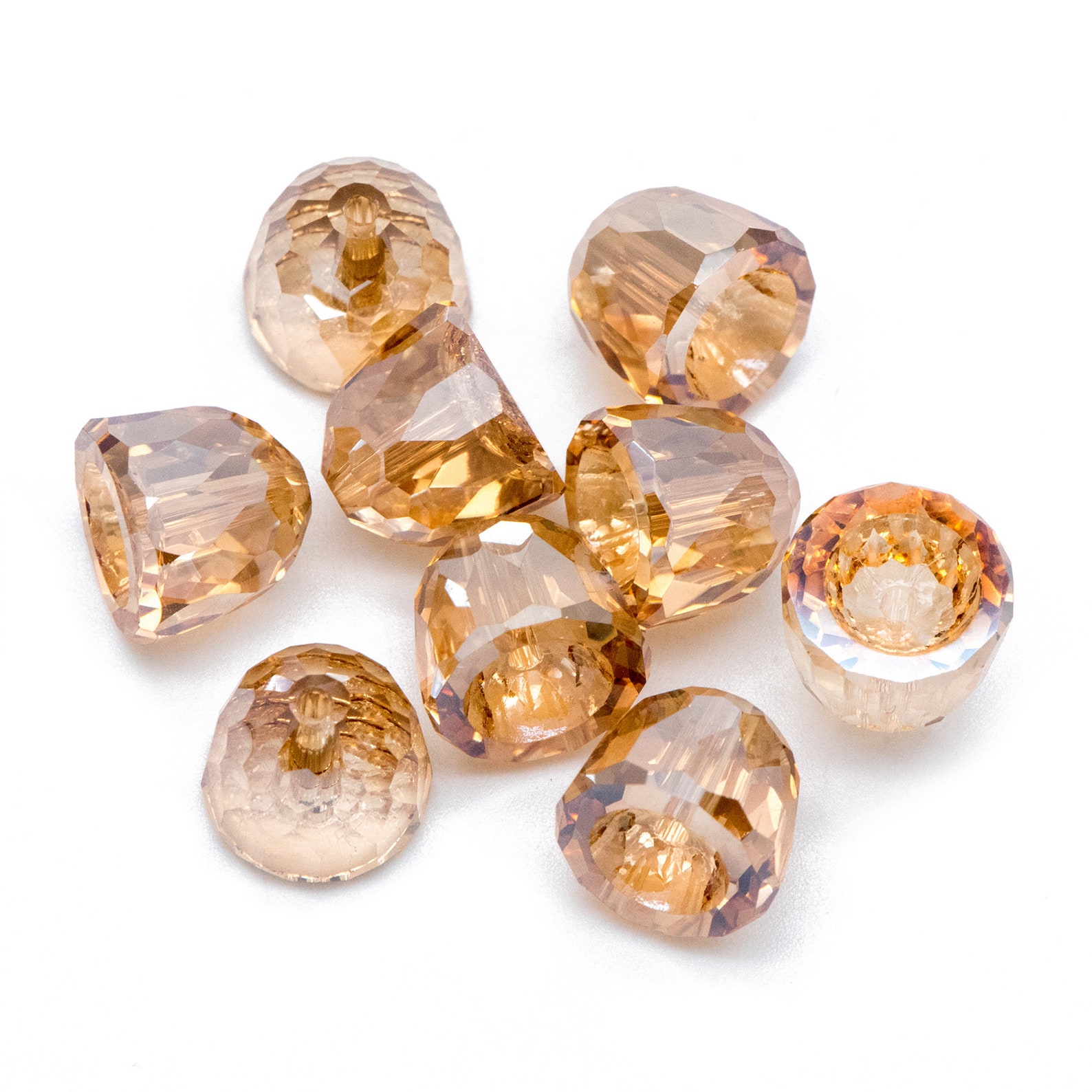 10pcs Faceted Crystal Glass Bell Beads 10x11mm Sparkly Gold | Etsy