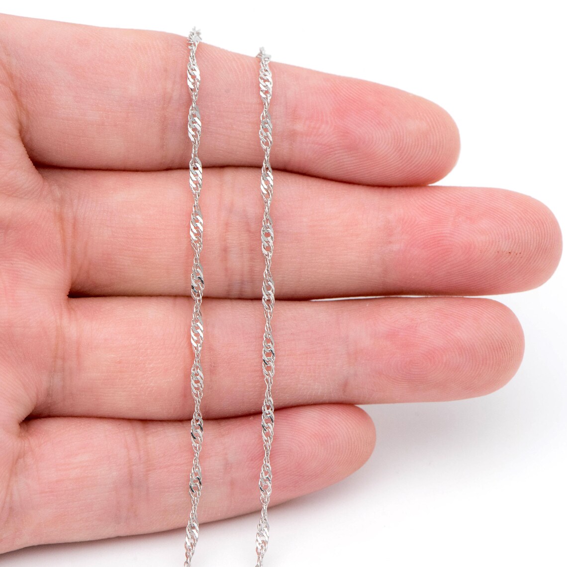 Twisted Chain Flat Link Cable Chain Thin Jewelry Chain - Etsy