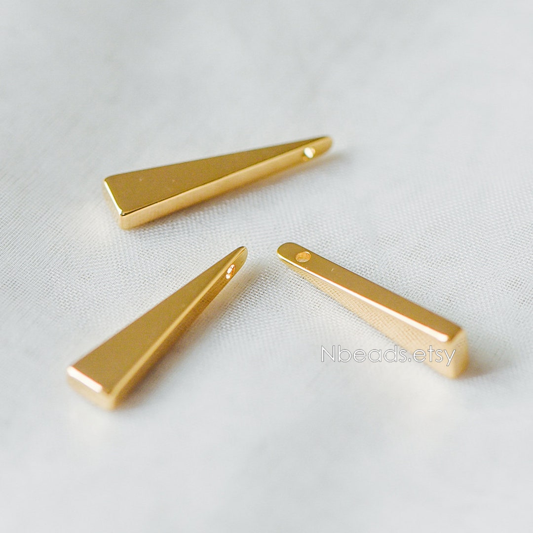 10pcs Gold Long Triangle Bar Charms 22mm Gold Plated Brass - Etsy