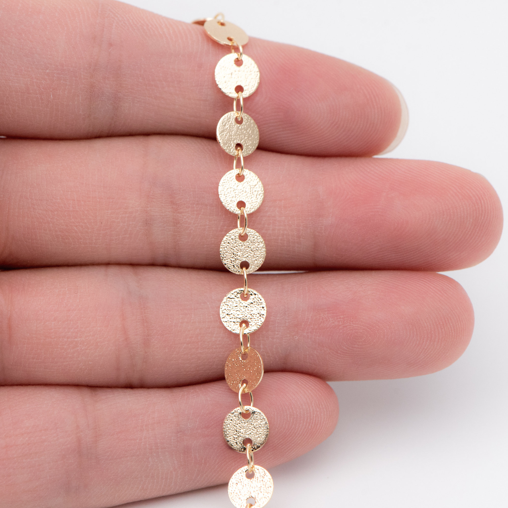 Gold Round Disc Chains 6mm Handmade Disk Geometric Chain - Etsy