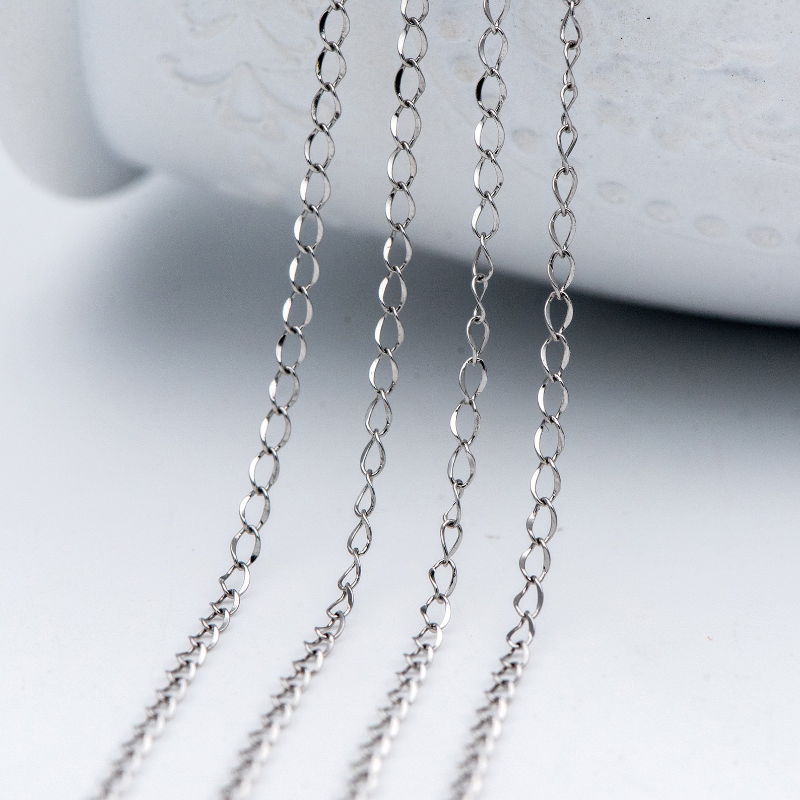 Dainty Stainless Steel Curb Chain 1.5mm Tiny DIY Necklace - Etsy