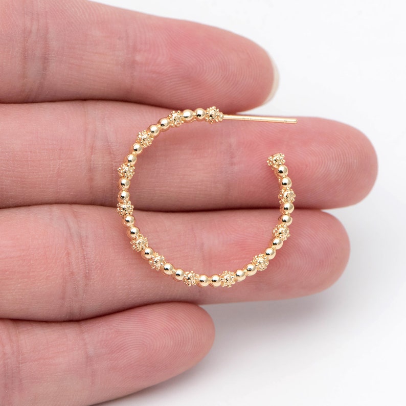 10pcs Gold Hoop Earrings 28mm 18K Gold Plated Brass Round - Etsy