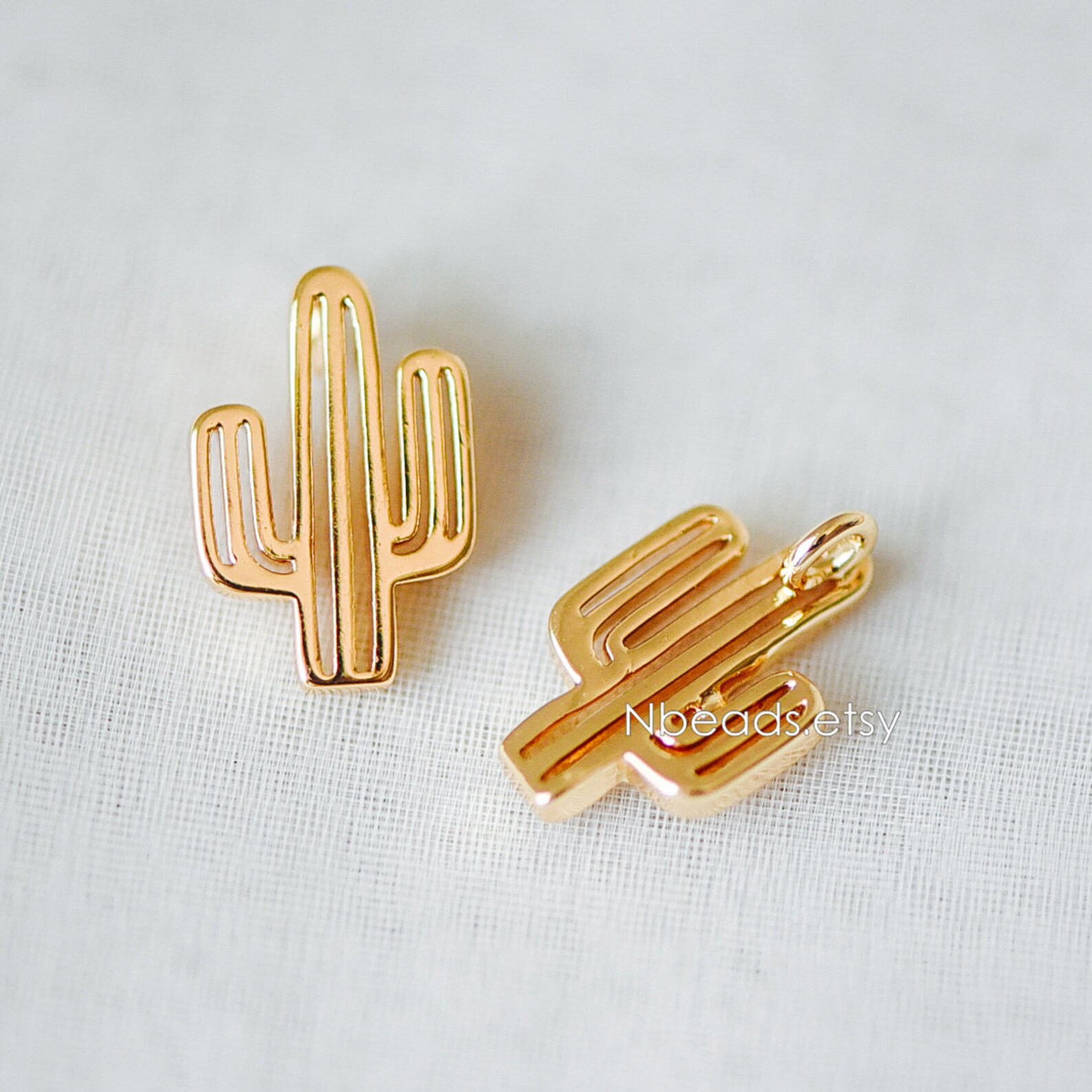 10pcs Gold Plated Brass Cactus Charm Pendants 14mm GB-322 - Etsy