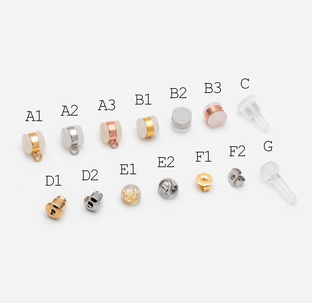 20pcs Gold/ Rhodium Plated Ear Nuts, Earring Back Stoppers, Jewelry ...