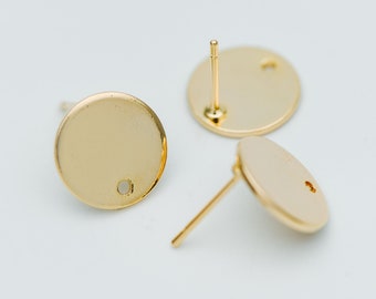 10pcs Long Oval Ear Posts 18K Gold Plated Brass Minimalist | Etsy