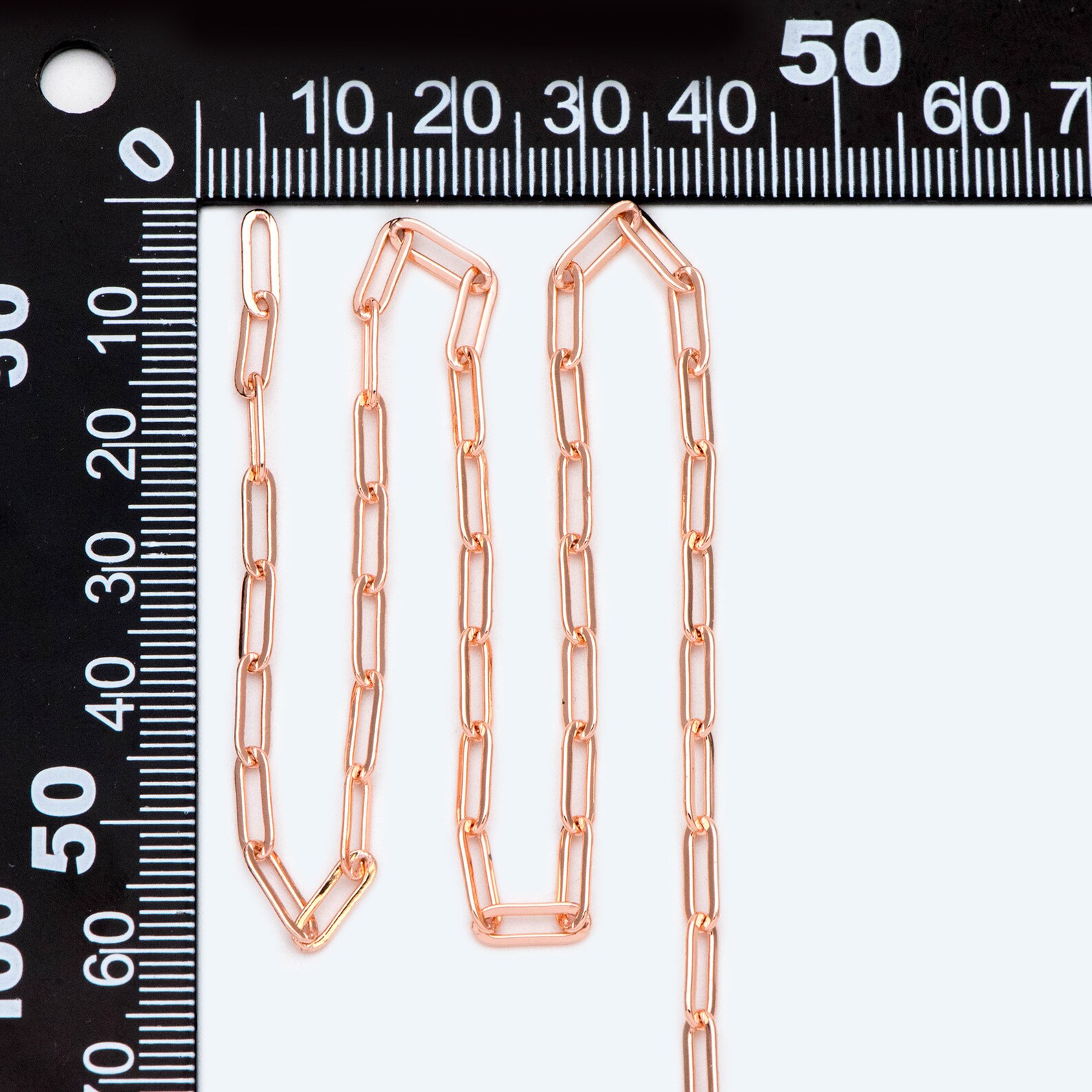 Rose Gold Long Cable Chain Brass Chain Oval Link Size - Etsy