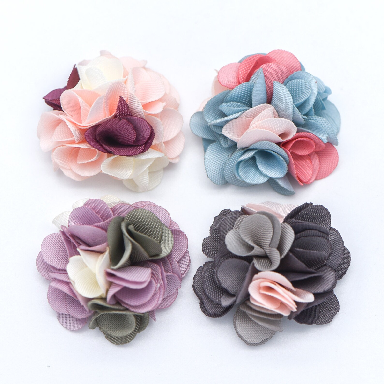 8pcs Handmade Fabric Flowers 30mm Craft DIY Brooch Flowers | Etsy