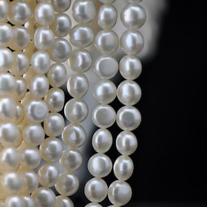 Freshwater Button Pearl 8mm /10mm, White Fresh Water Round Coin Pearl ...