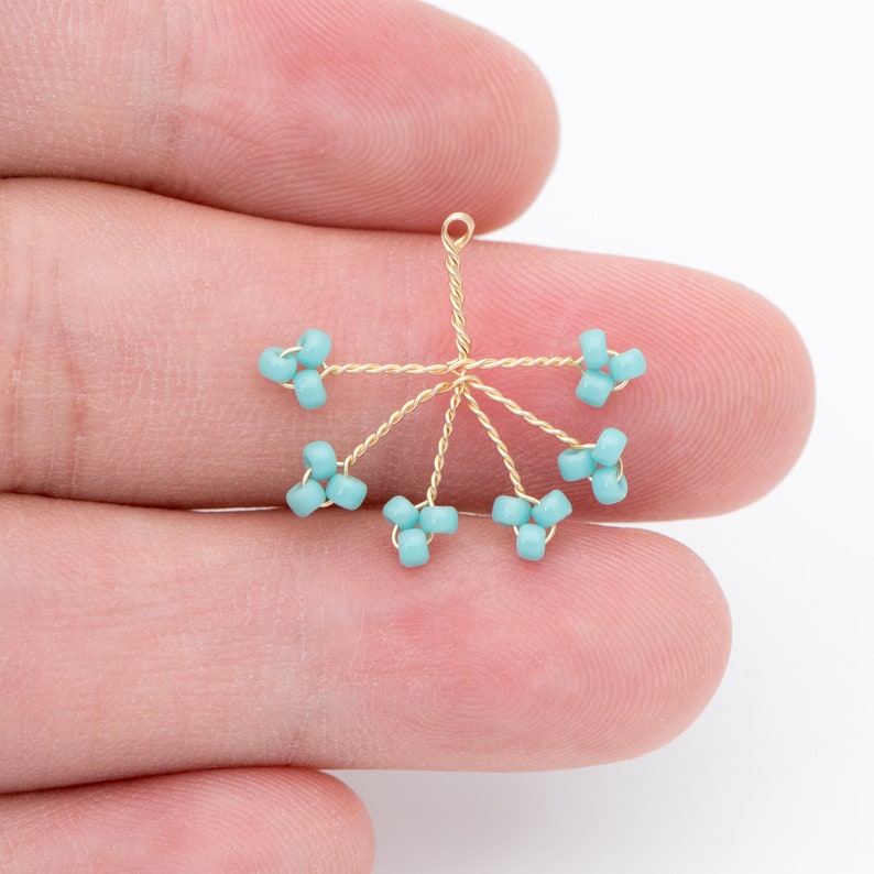 10pcs Handmade Beaded Flower Charms Wired Branch Tassel - Etsy