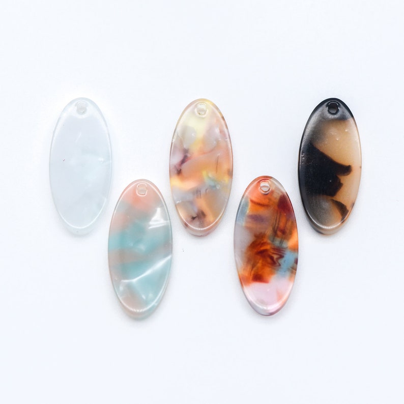 20pcs Tortoise Shell Acetate Oval Pendants 22x10mm Acrylic - Etsy
