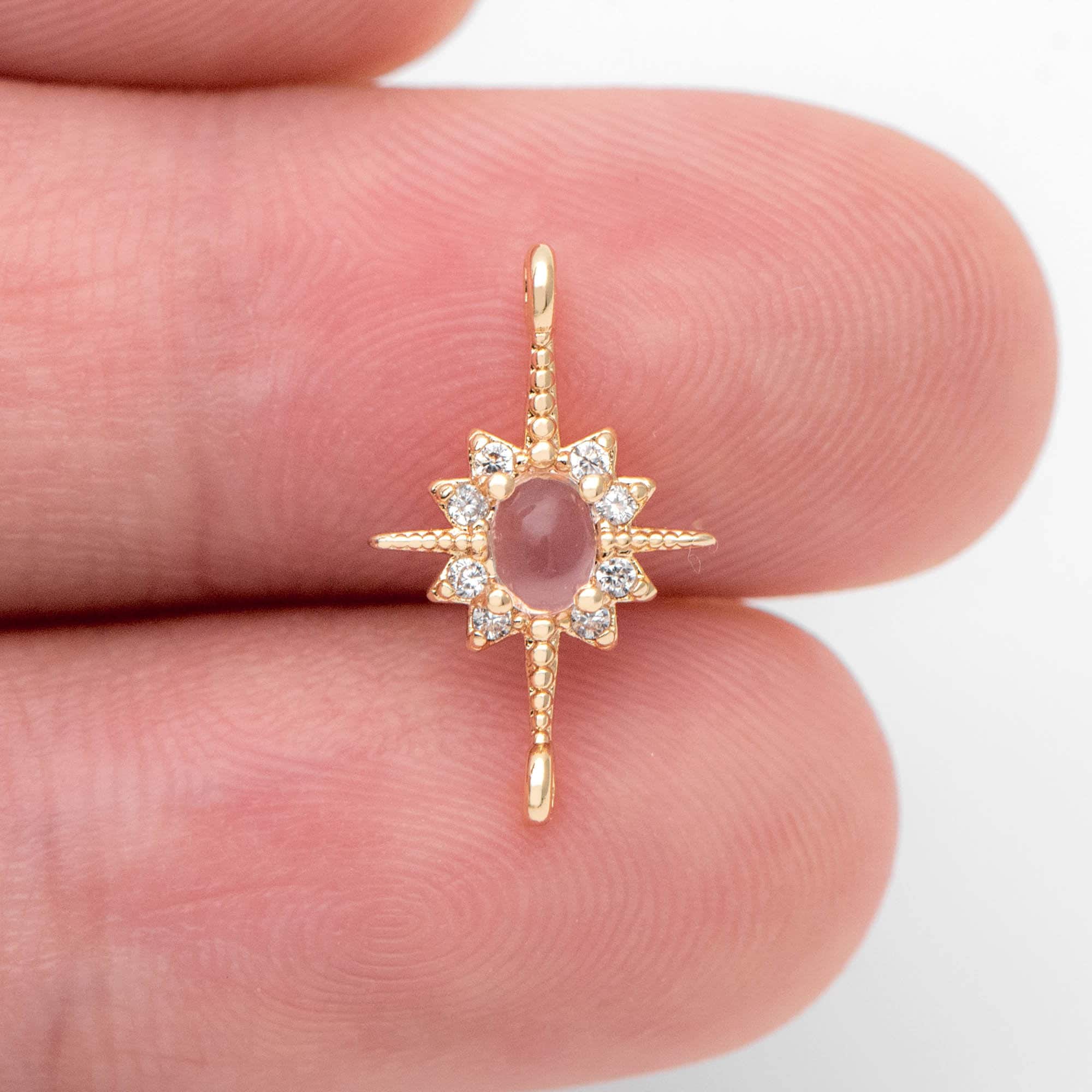 10pcs Gold plated Brass Star Connector 16x10mm Clear Gemstone | Etsy