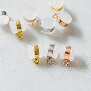 20pcs Rubber Ear Nuts With Loop, Earring Back Stoppers 5.5mm, Gold ...