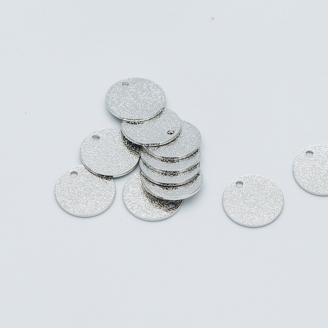 10pcs Silver Tone Round Disc Charms 8/ 12/ 15mm Rhodium - Etsy