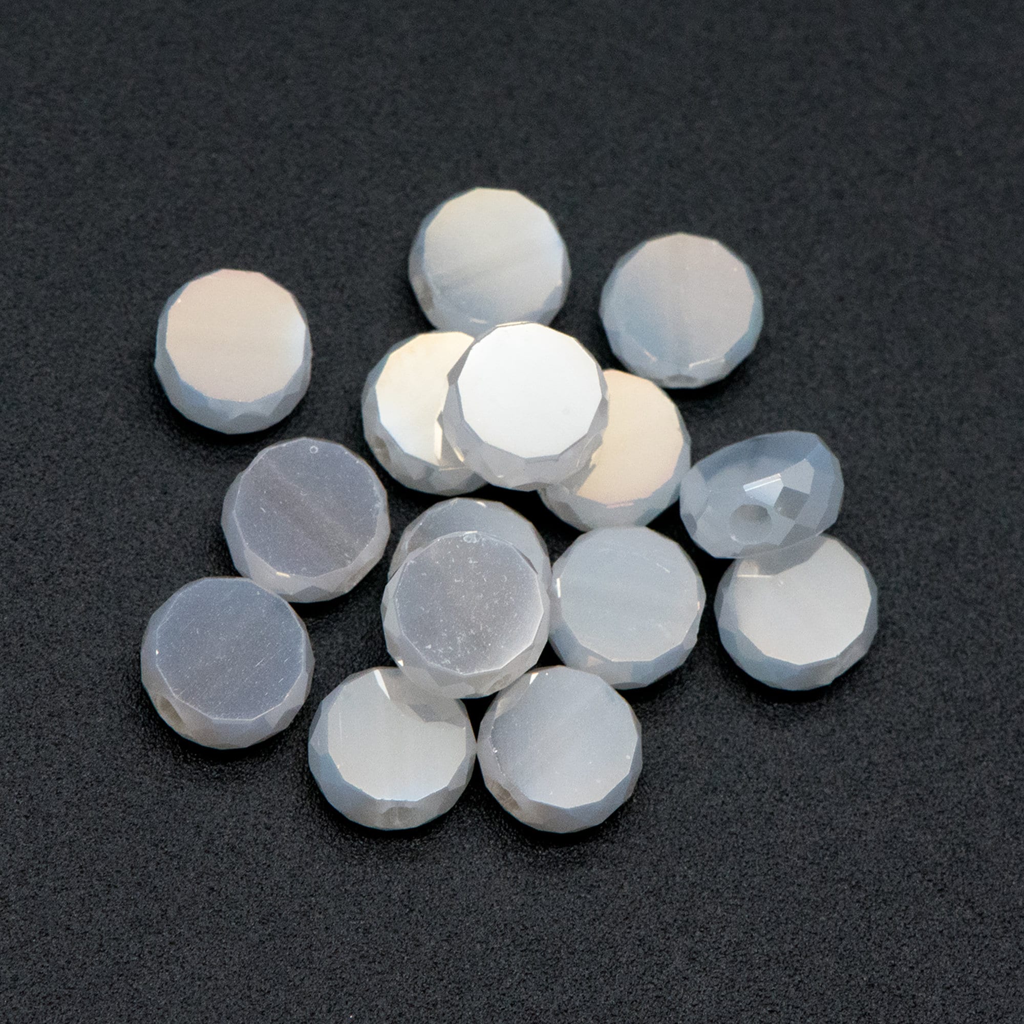 95pcs Faceted Coin Glass Beads, Crystal Round Button Beads 6mm, (TS-104 ...