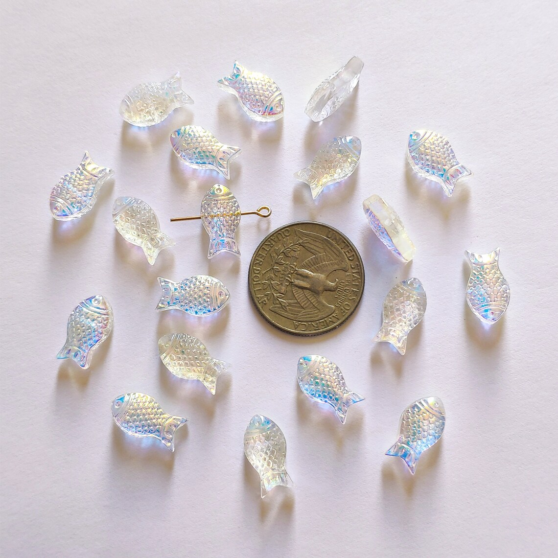 20pcs Crystal Fish Beads 15x8mm Glass Fish Charm Pendants - Etsy