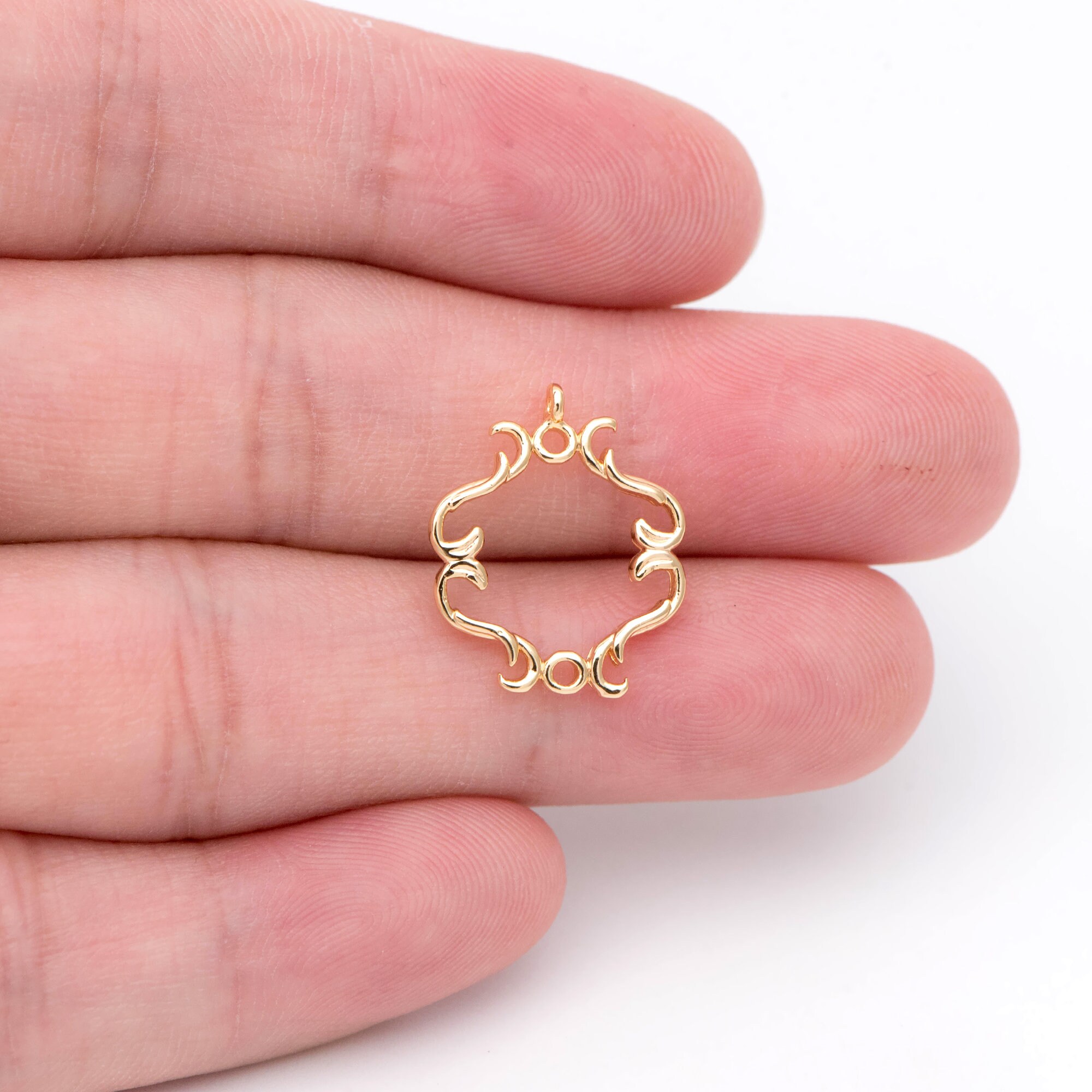 10pcs Gold Filigree Charm Connectors Earring Charms Necklace - Etsy