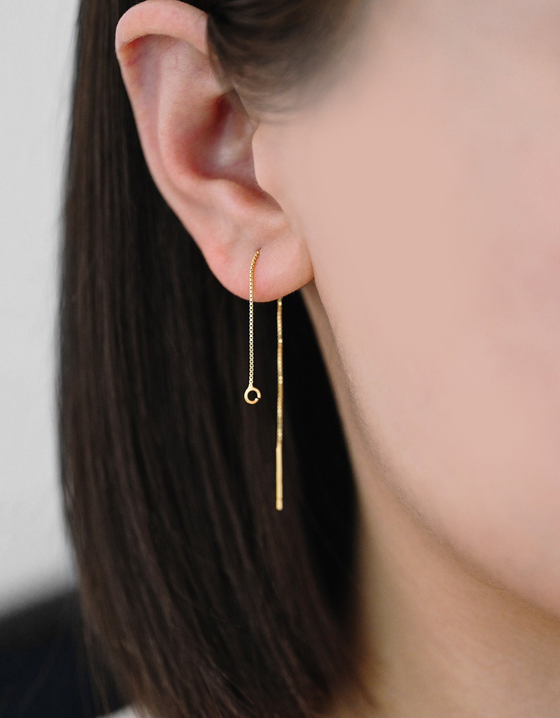10pcs Sterling Silver Threader Earrings, Gold/ Rhodium, .925 Silver Box ...