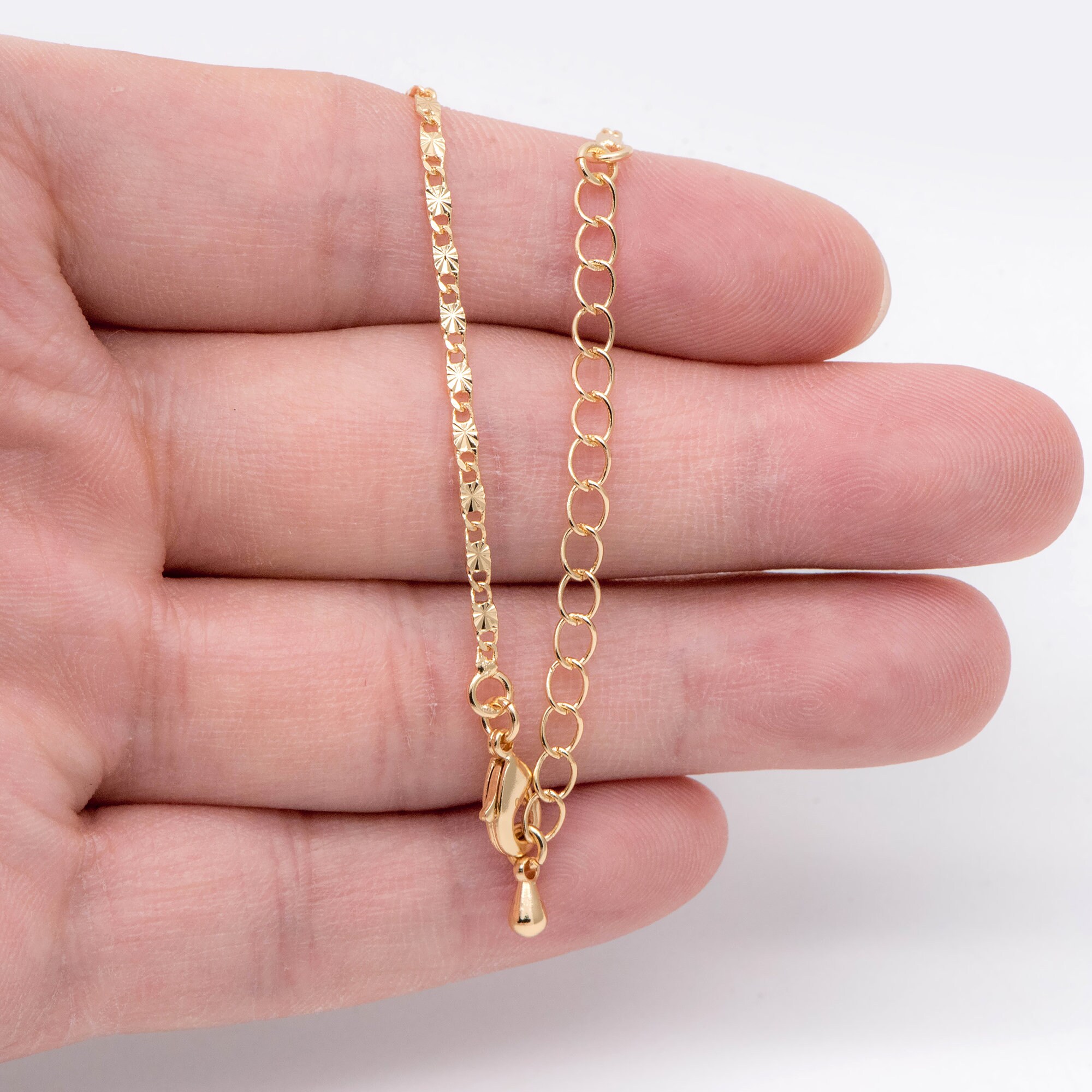 Gold Plated Brass Flat Bar Chain Necklaces 2mm Finished - Etsy