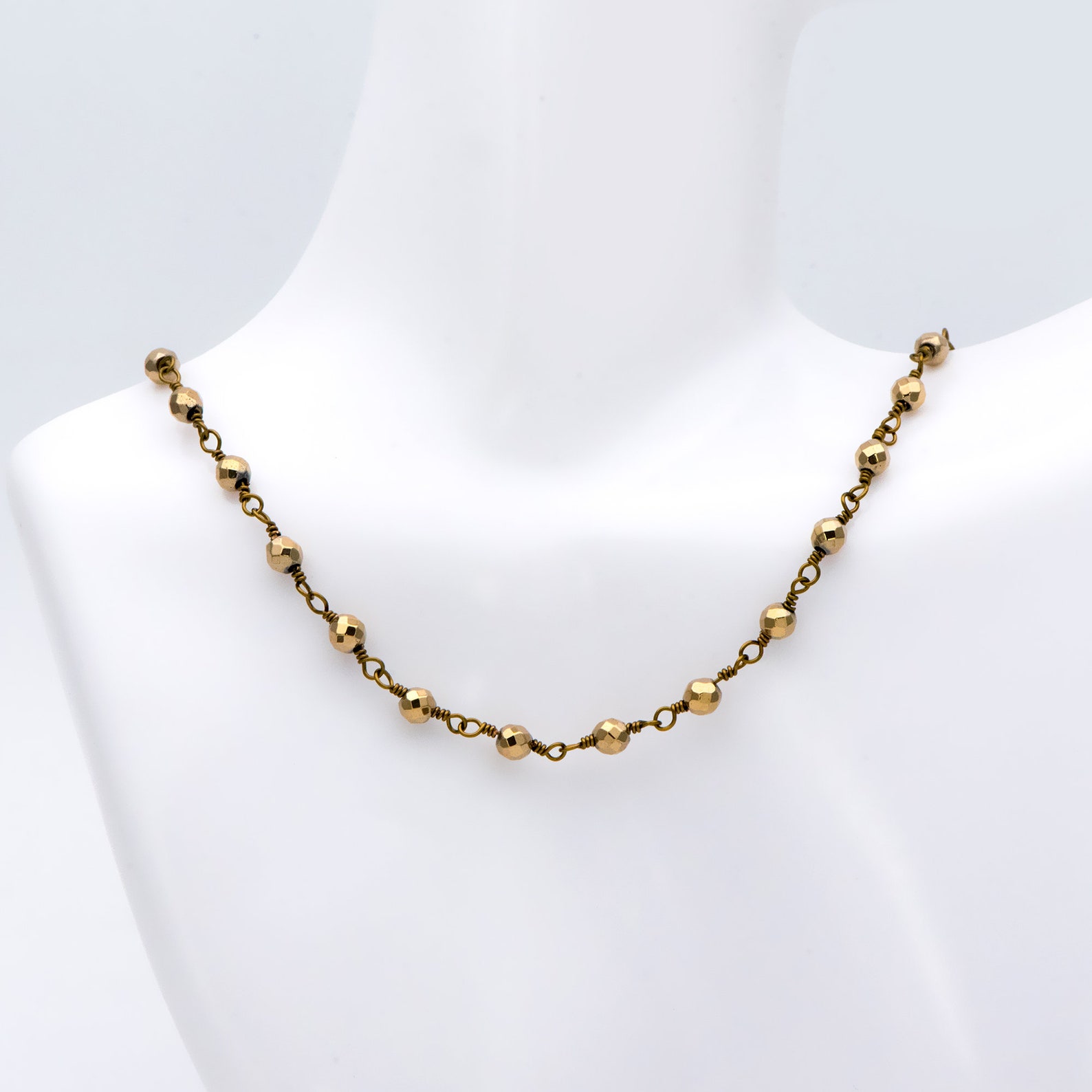 Round Hematite Bead Chain 4mm Antique Bronze plated Brass | Etsy