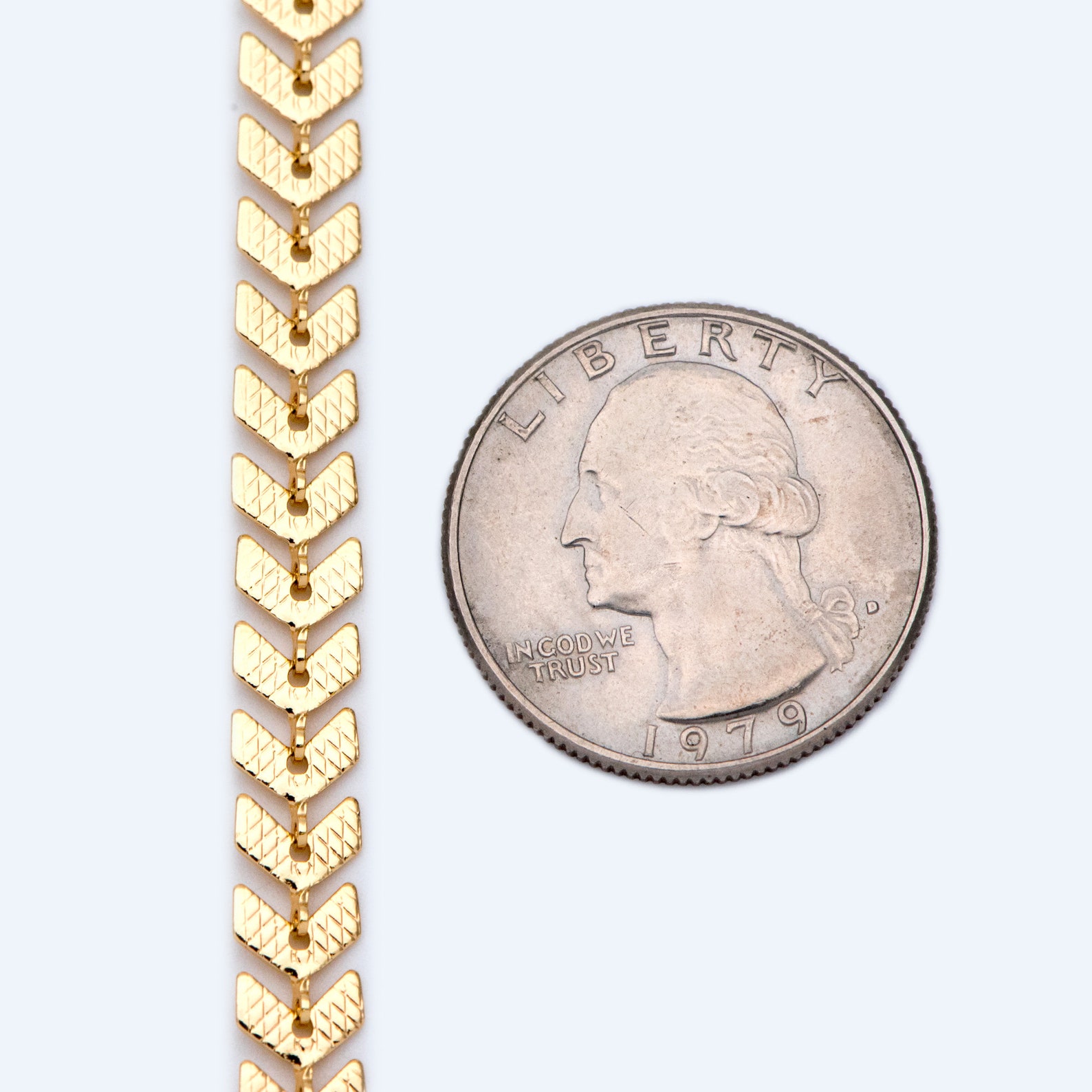 Gold Plated Brass Chevron Chain 6.5mm Decorative Arrow Chain | Etsy