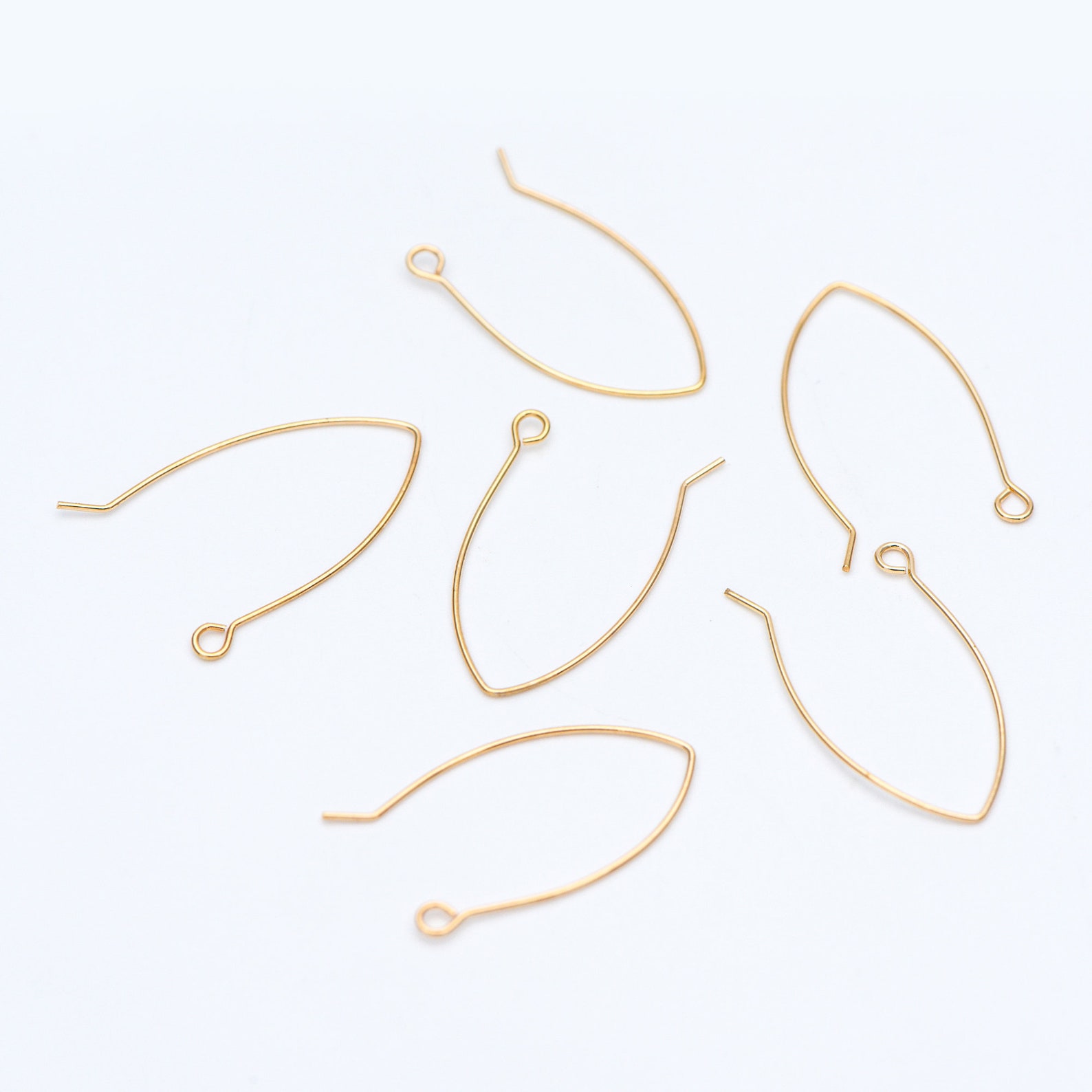 20pcs Gold Plated Brass Ear Hooks 33mm Simple Earwires - Etsy