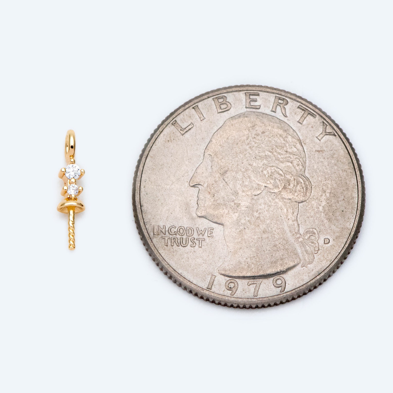 10pcs CZ Pave Gold Pearl Setting DIY Charm Drop Bail Peg - Etsy