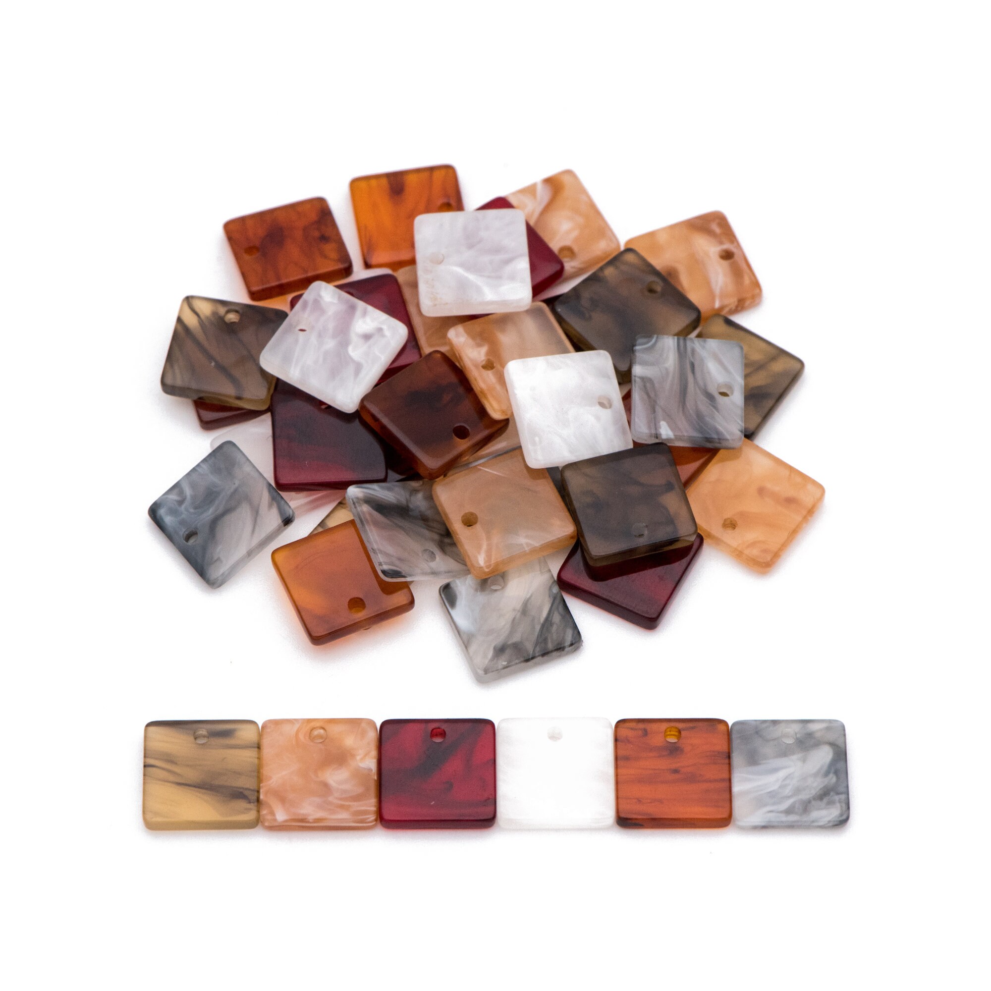 20pcs Tortoise Shell Acetate Square Pendants 12mm Acrylic | Etsy