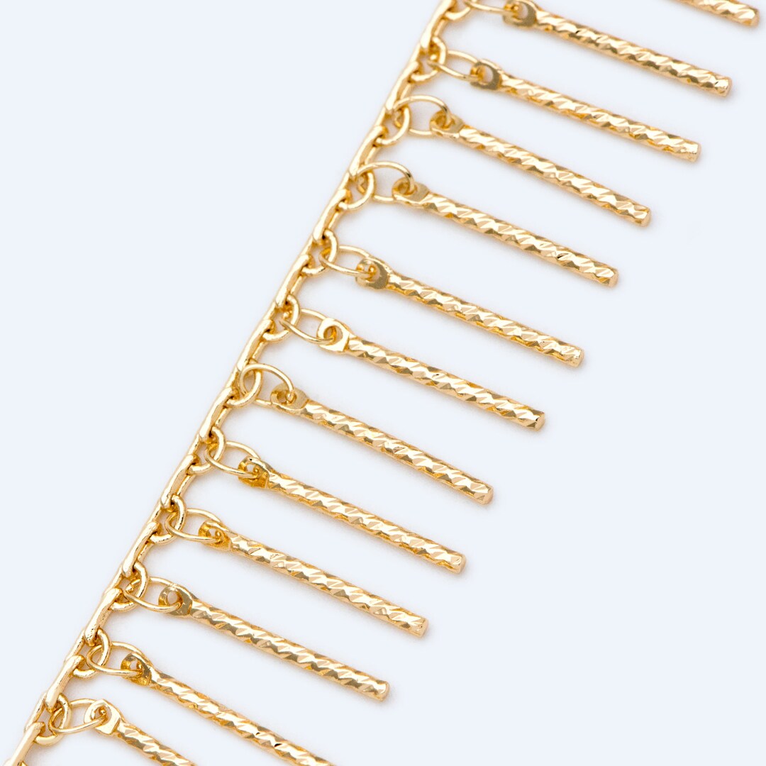 Gold/ Rhodium Plated Brass Beaded Chains, Link Chain With 15mm Stick ...