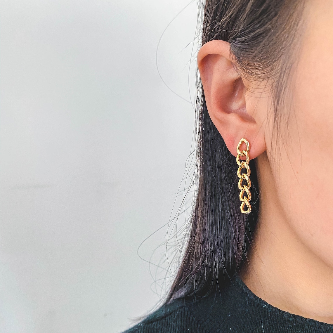 10pcs Chain Link Earring Studs 18K Gold Plated Brass - Etsy