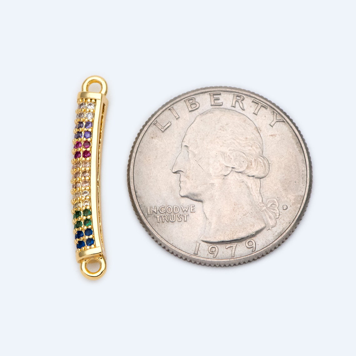 4pcs Rainbow CZ Tube Connector 27.5x4mm 18K Gold Plated Brass | Etsy