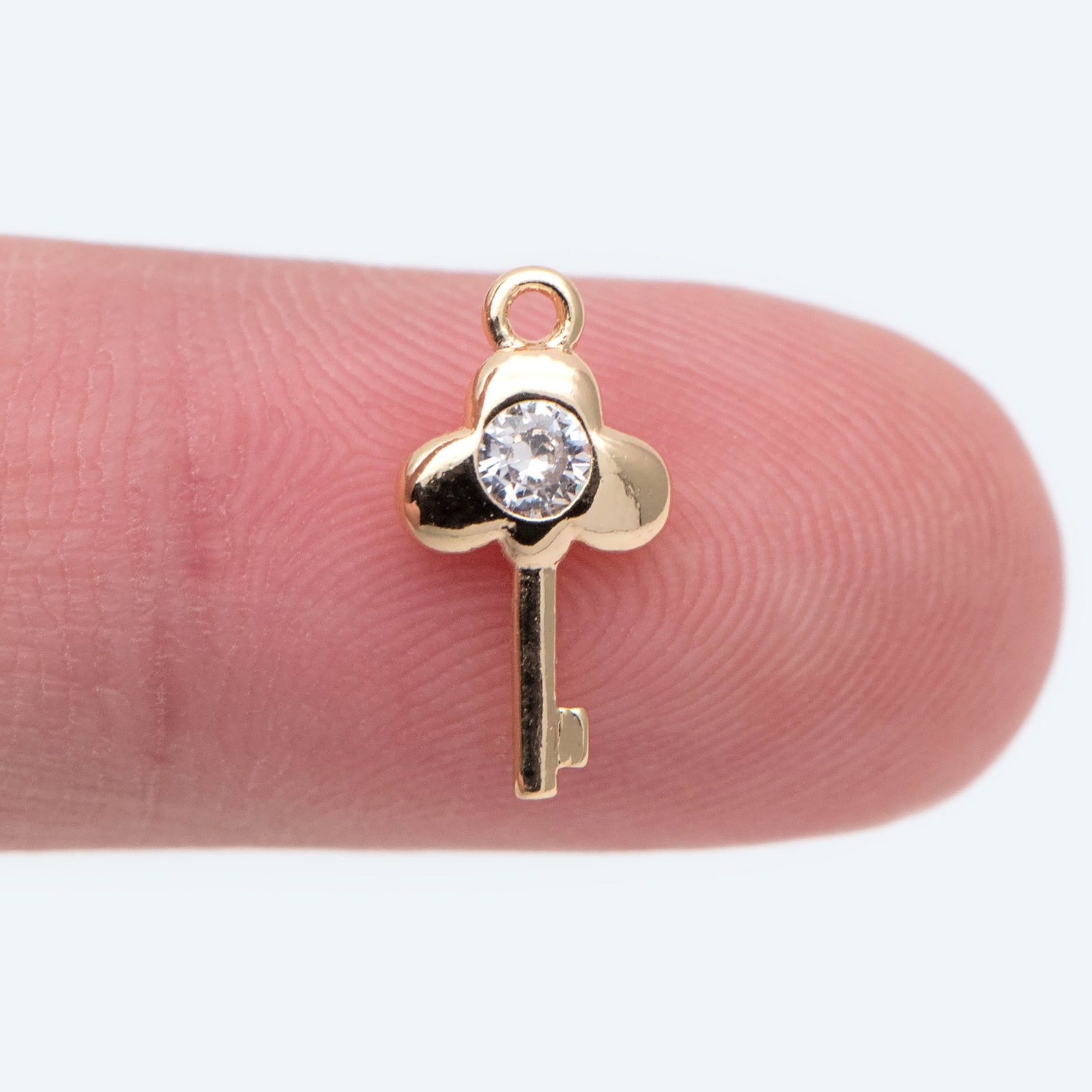 10pcs Gold Plated Brass Key Charm, CZ Pave Key Pendant (GB-1912) - Etsy
