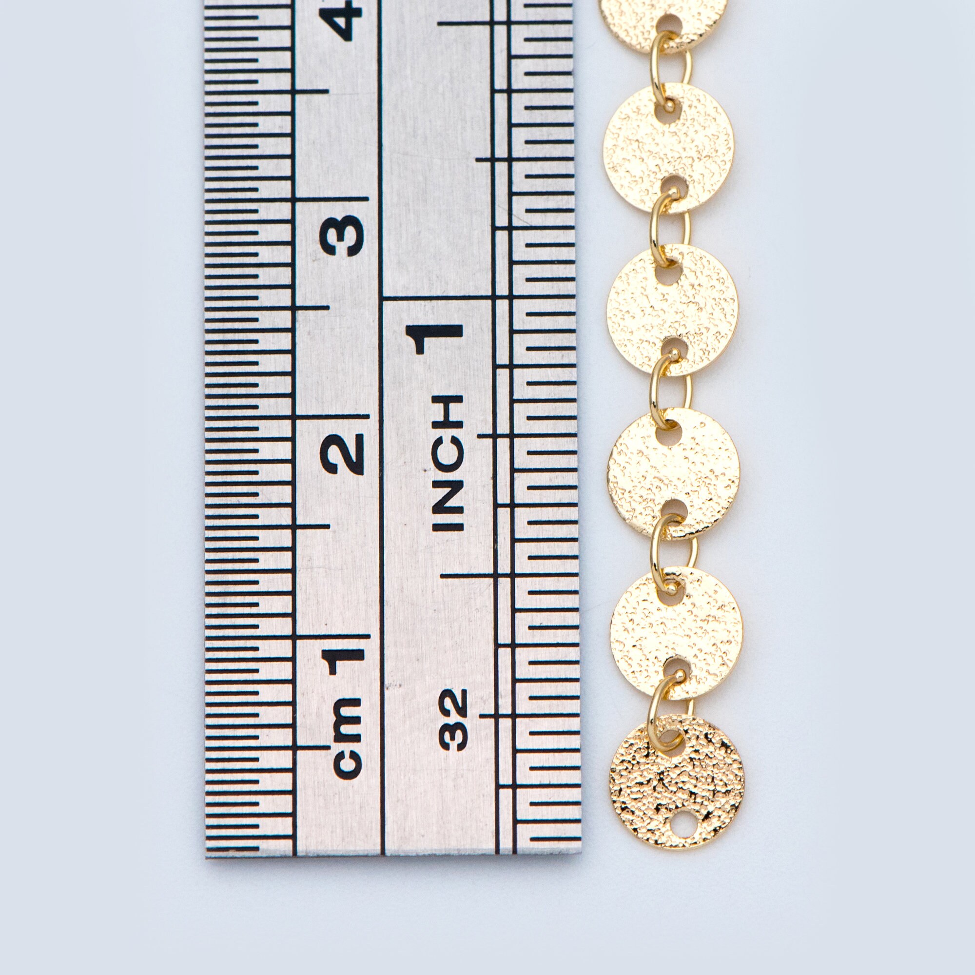 Gold Round Disc Chains 6mm Handmade Disk Geometric Chain - Etsy