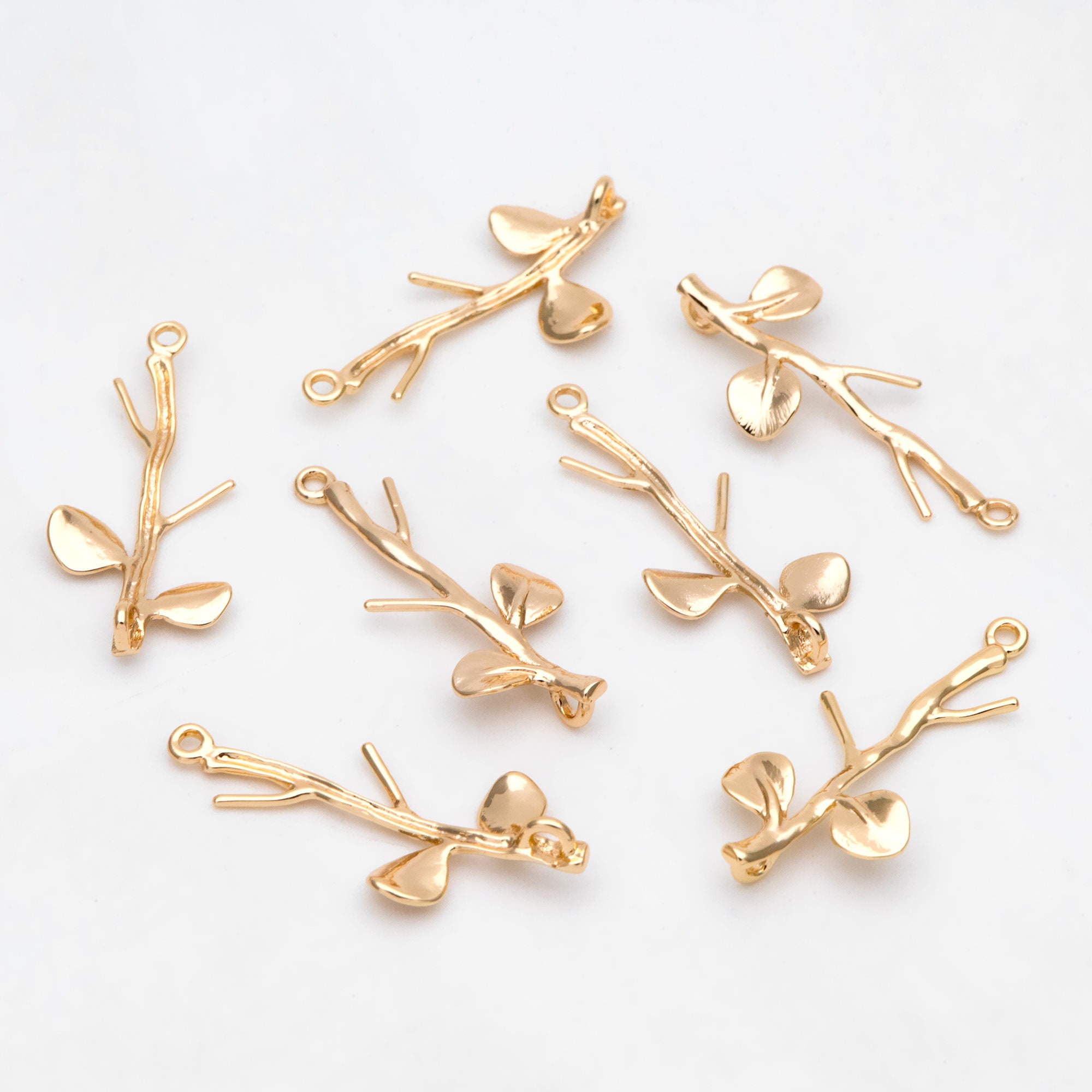 10pcs Gold Leaf Charm Connectors 25x10mm Real Gold Plated - Etsy