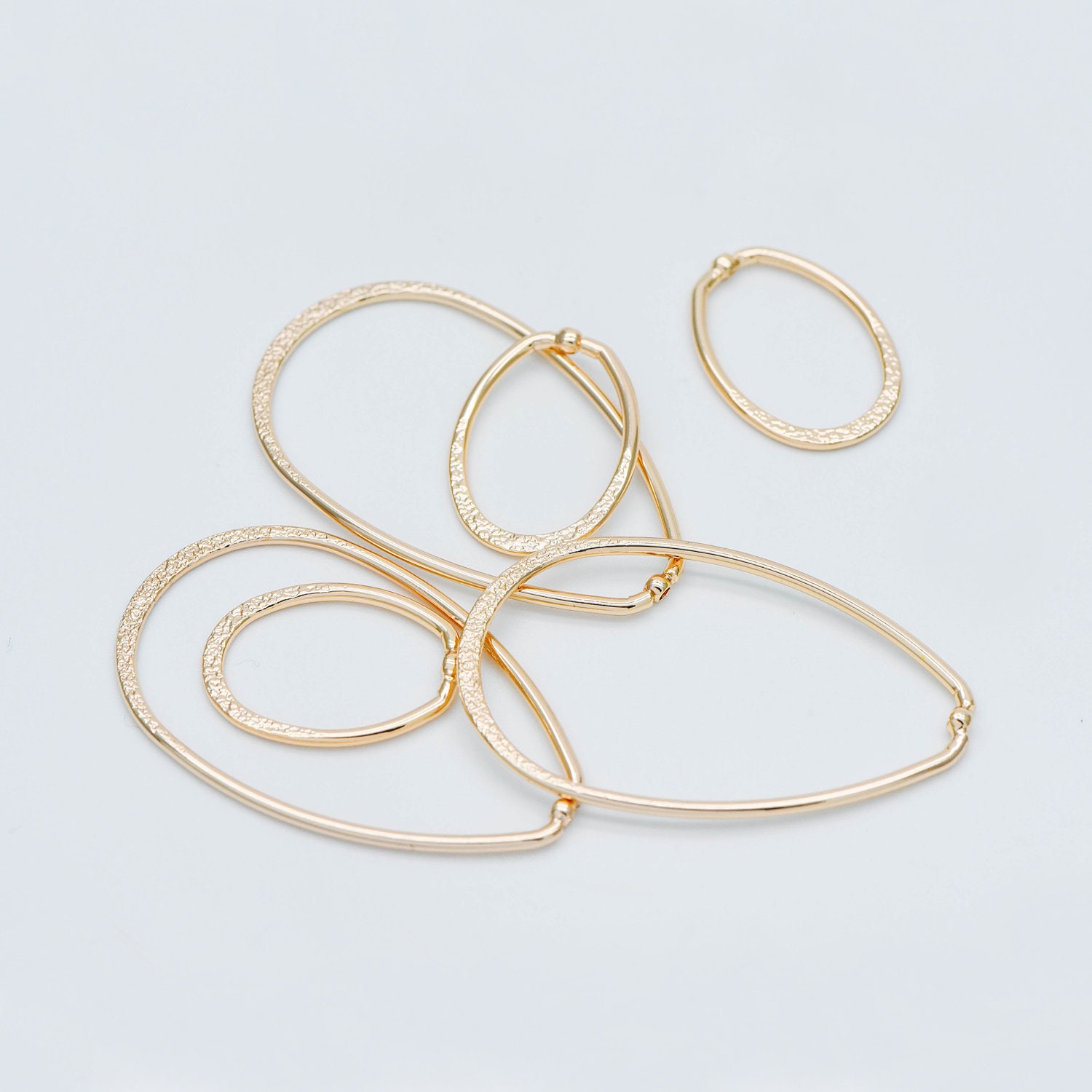 10pcs Gold Oval Link Pendants Gold Plated Brass Geometric - Etsy