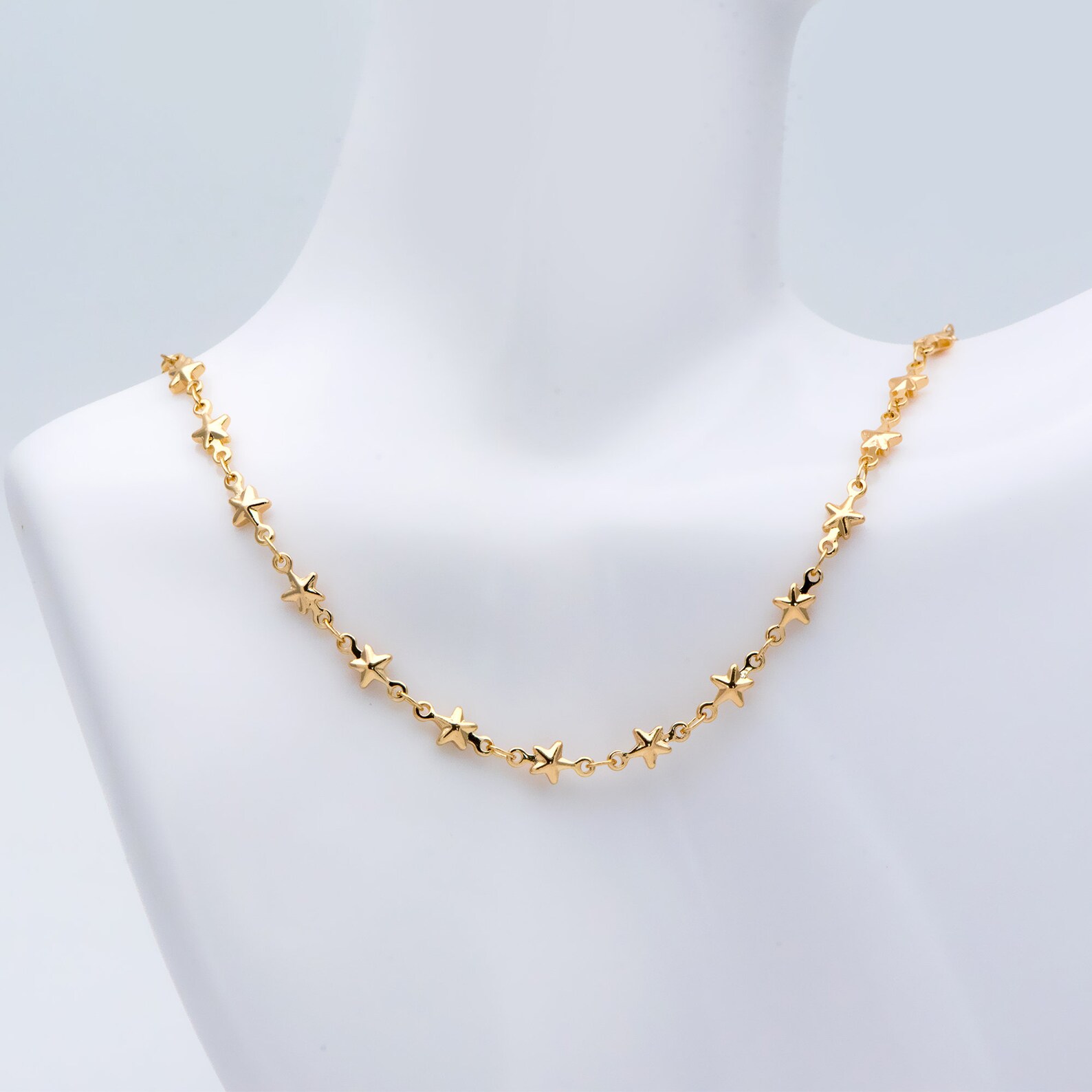 Gold Star Chain 18K Real Gold Plated Brass Chain Quality - Etsy