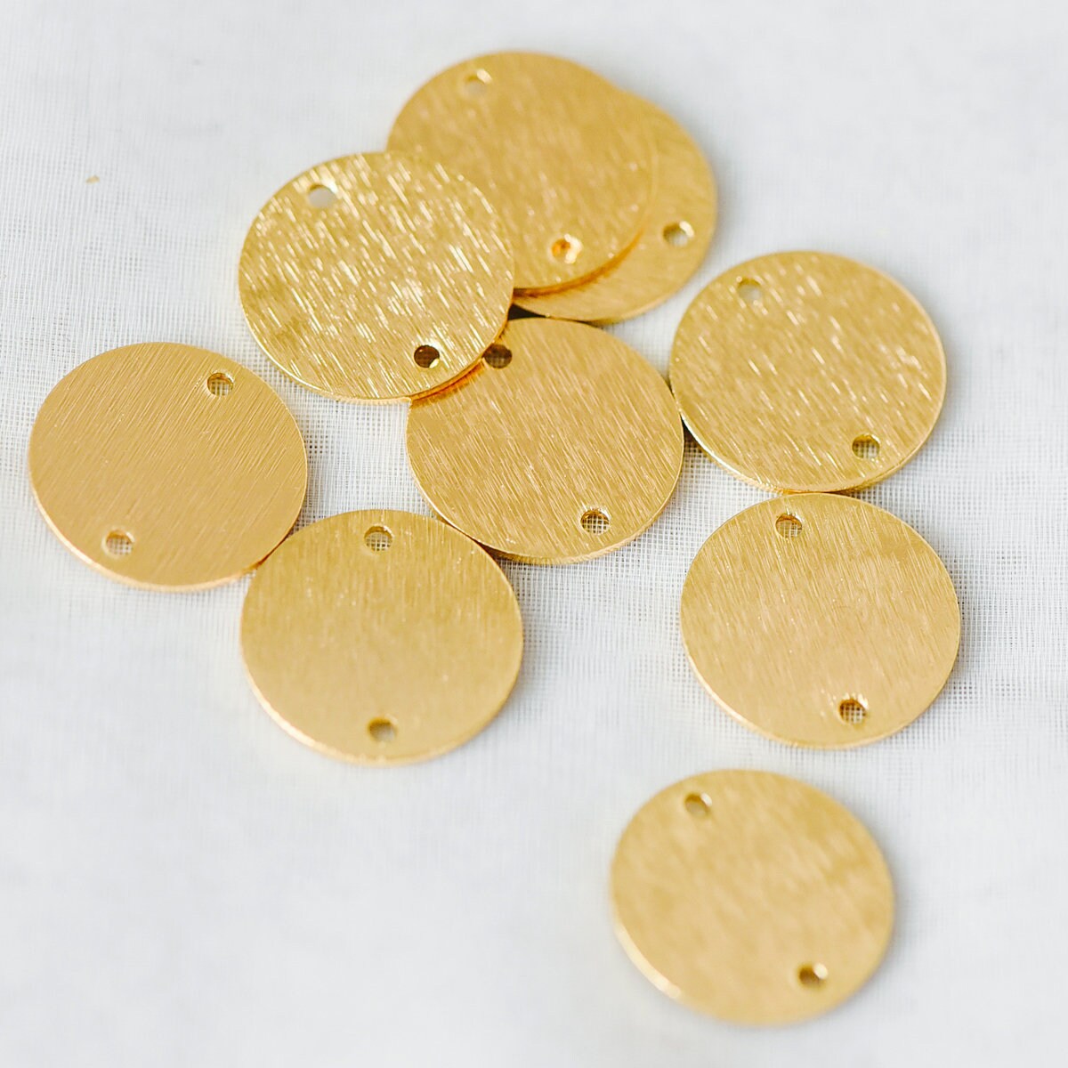 10pcs Brushed Gold Disc Circle Connectors 12/ 15mm Gold - Etsy