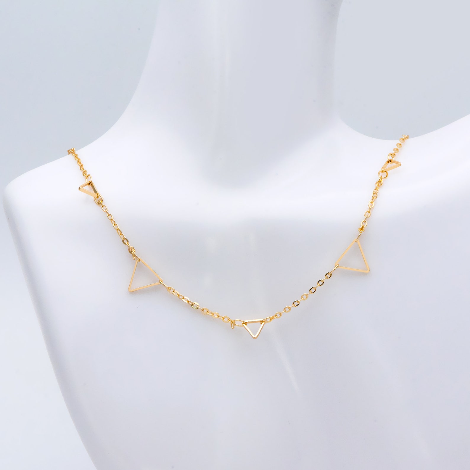 Gold Triangle Chain 18K Real Gold Plated on Brass DIY - Etsy