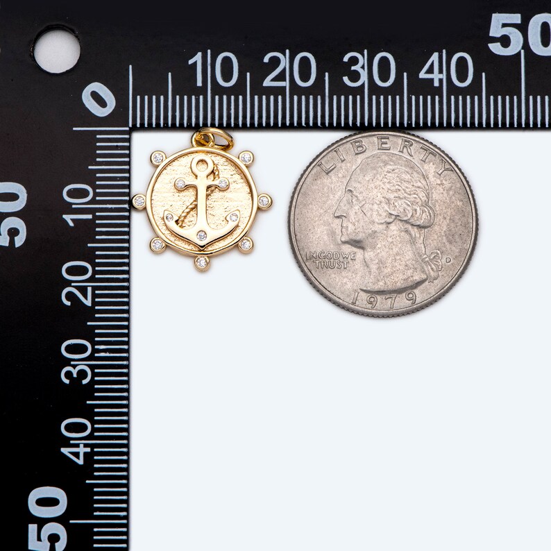 10pcs Gold Anchor Disc Charms 18mm 18K Gold Plated Brass - Etsy