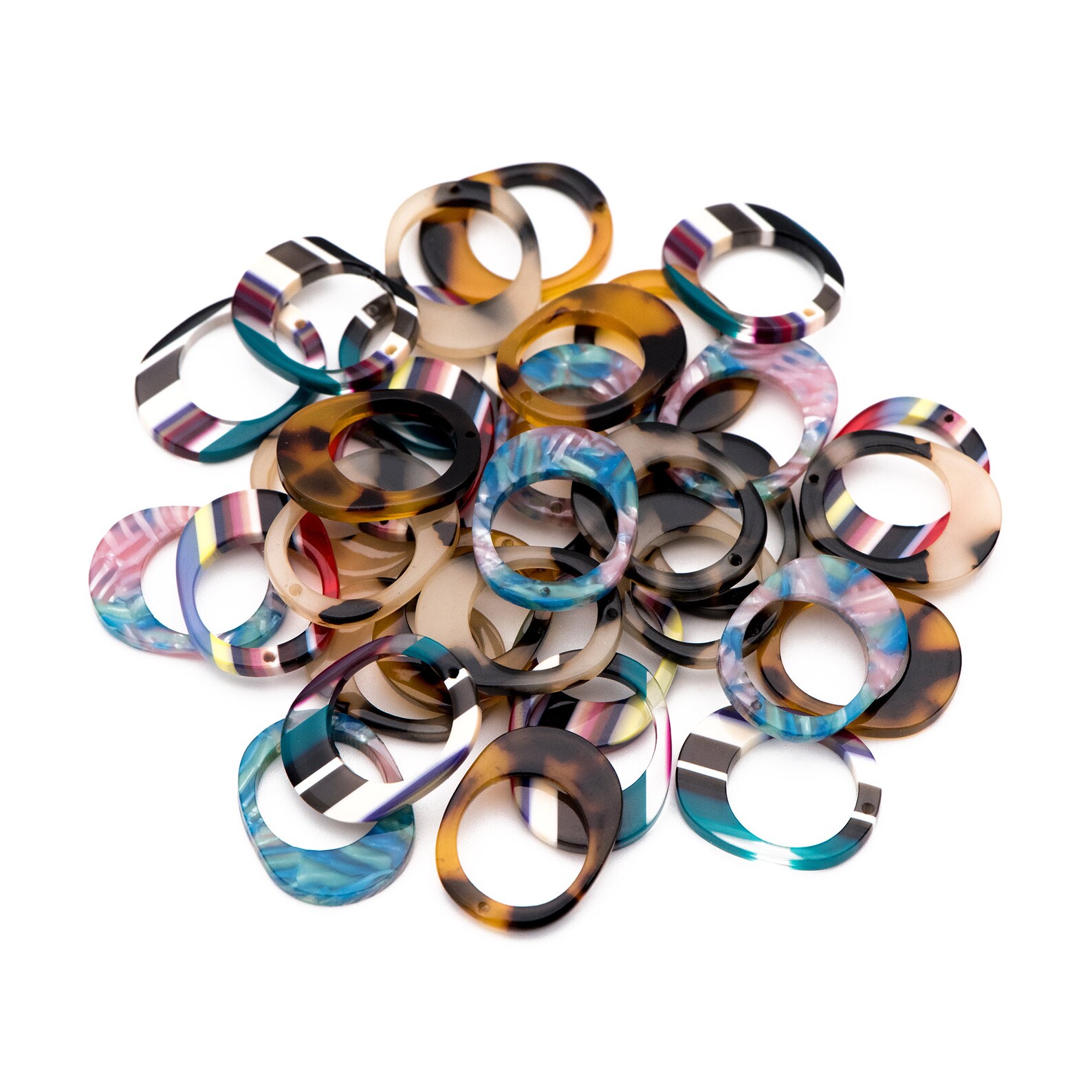 20pcs Tortoise Shell Acetate Oval Hoop Pendants 22x17mm | Etsy