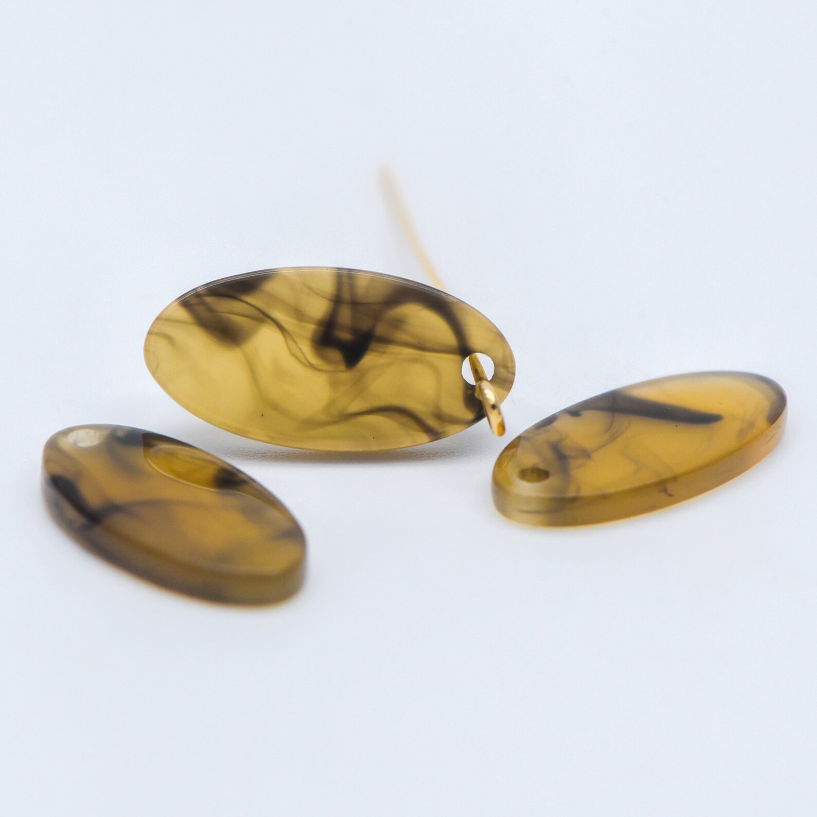 20pcs Tortoise Shell Acetate Oval Pendants 19x10mm, Acrylic Craft ...
