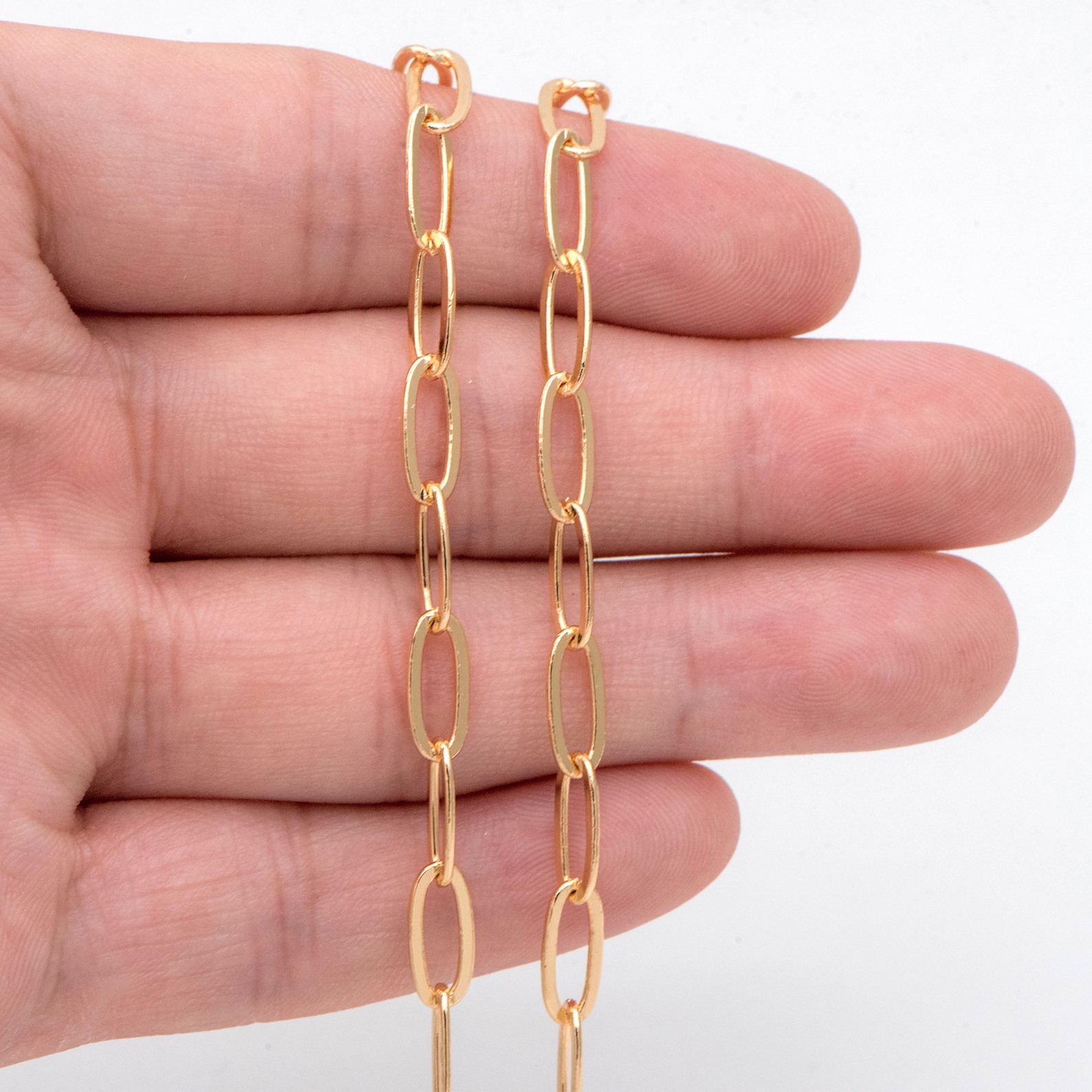 Gold Plated Brass Oval Chain Gold Link Chain 11x4.8mm Flat - Etsy
