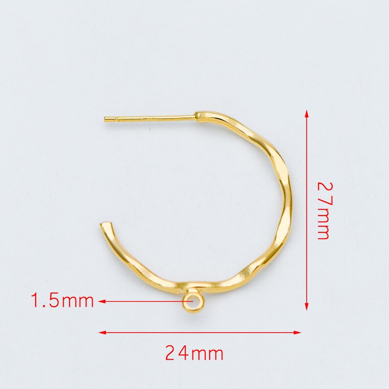 10pcs Gold/ Rhodium Plated Brass Earring Posts, Gold/ Silver Tone ...